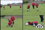 3 v Tackle Bag and body Suit Tackling Drills Rugby Coaching Tips ...